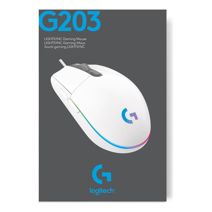 Mouse Gamer Logitech G203 RGB LIGHTSYNC, 6 Botones 8.000 DPI, Blanco ...