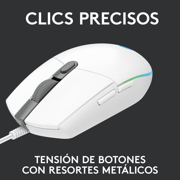 Mouse Gamer Logitech G203 RGB LIGHTSYNC, 6 Botones 8.000 DPI, Blanco ...