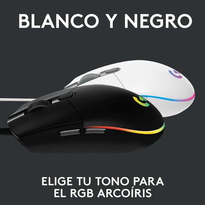 Mouse Gamer Logitech G203 RGB LIGHTSYNC, 6 Botones 8.000 DPI, Blanco ...