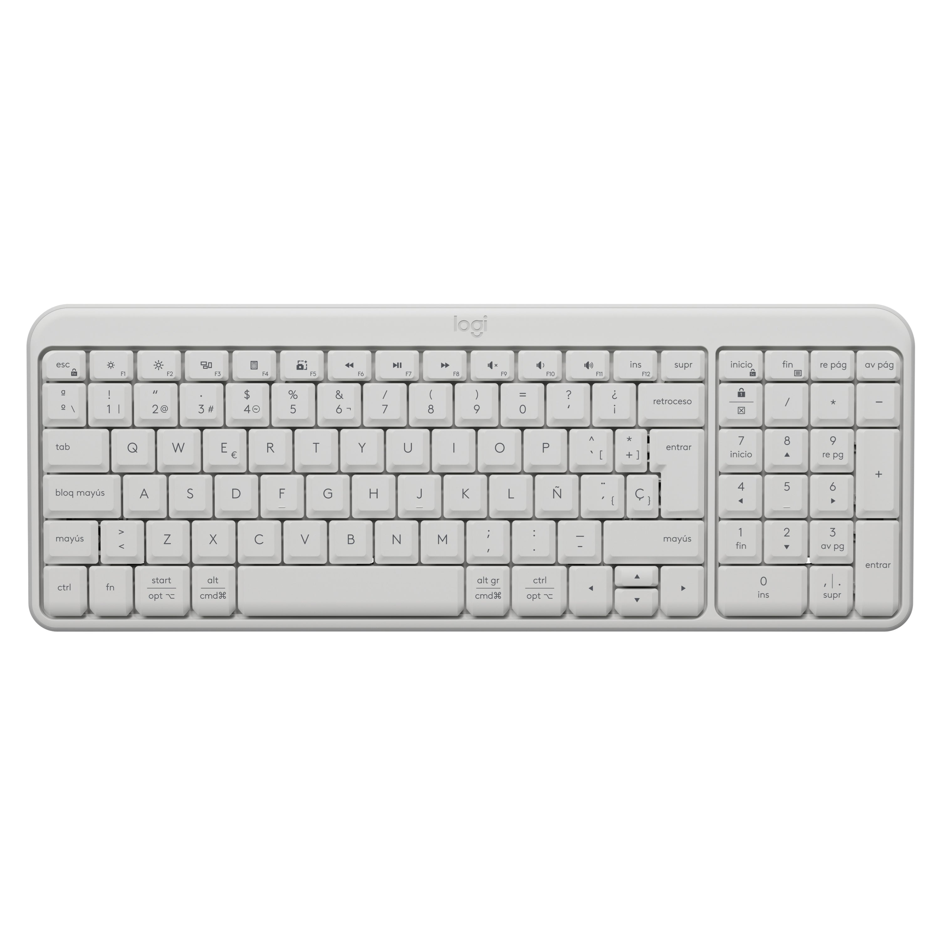 Teclado Inalámbrico Bluetooth Logitech K250 con Diseño Compacto, Blanc ...